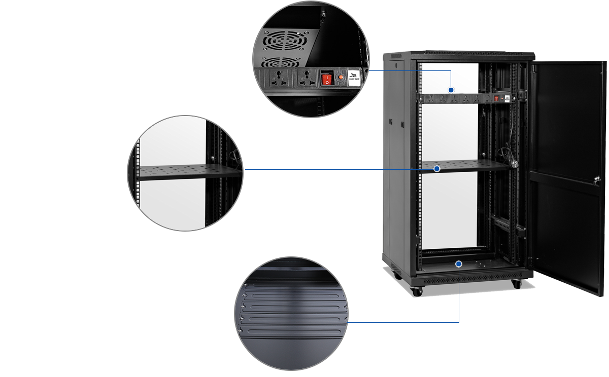 黑色玻璃门22U网络机柜尺寸_参数_价格_哪家好-精致机柜生产厂家